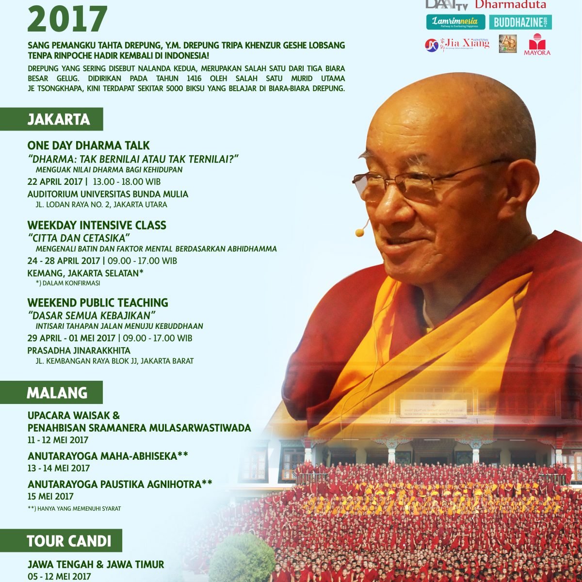 Drepung Tripa Khenzur Rinpoche Indonesia Visit 2017 – Buddhazine